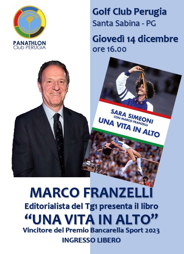 Marco Franzelli ospite del Panathlon Club Perugia: presenterà il libro ...